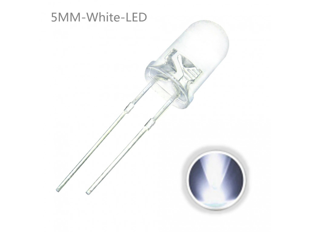 LED 5MM White 10 pack | MakerShop.ie