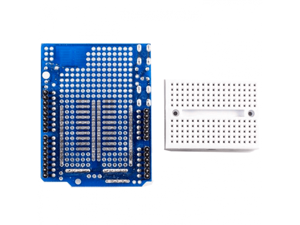Prototyping Shield for Arduino Uno R3 including the Breadboard