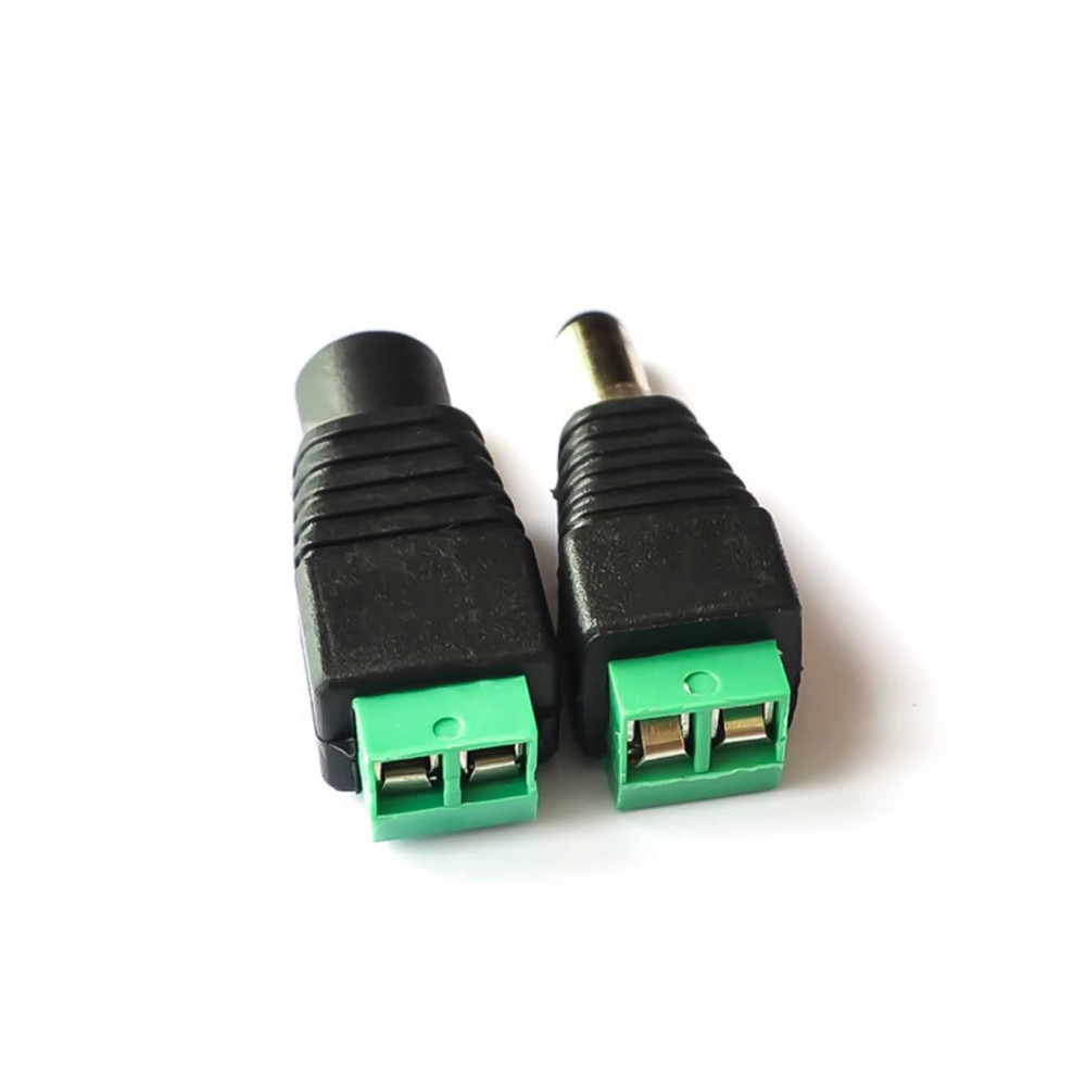 DC 5.5x2.1 screw terminal plug socket pair
