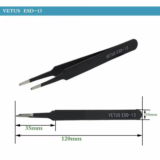 6 Pcs Anti-Static Different Size Vetus ESD Tweezers ESD10 to ESD15