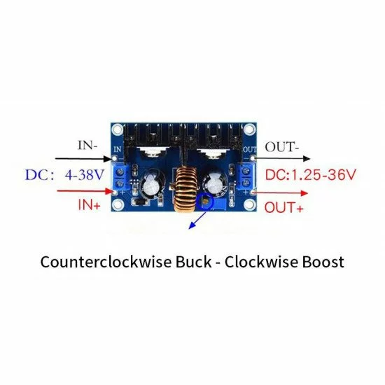 XL4016 Adjustable 4-36V To 1.25-36V Step-Down Board Module Max 8A 200W ...
