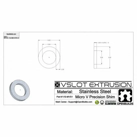 Openbuilds Mini Precision Shim - 8x5x1mm