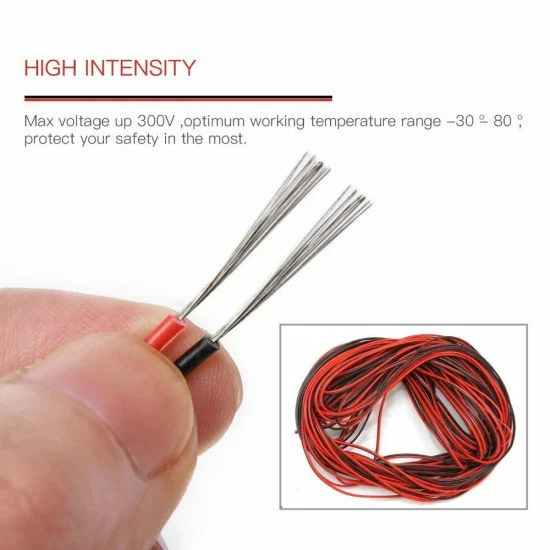 UL2468 2 Core Tinned Copper multistrand PVC Insulated Power (Red/Black ...